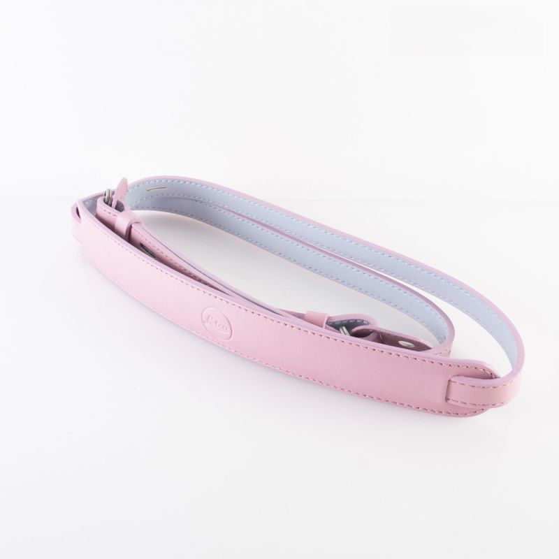 Neckstrap for Leica Q2, leather pink/light blue | Leica Camera Classic