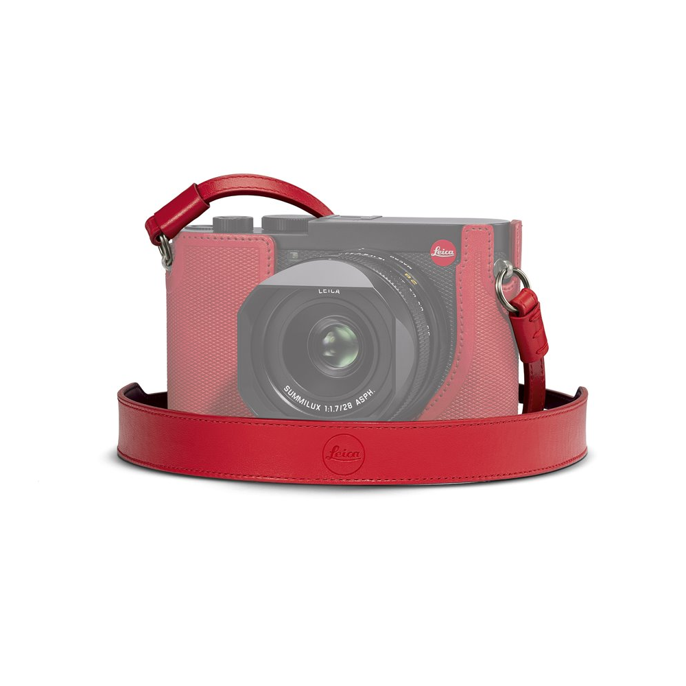 Neckstrap for Leica Q2, leather red | Leica Camera Classic